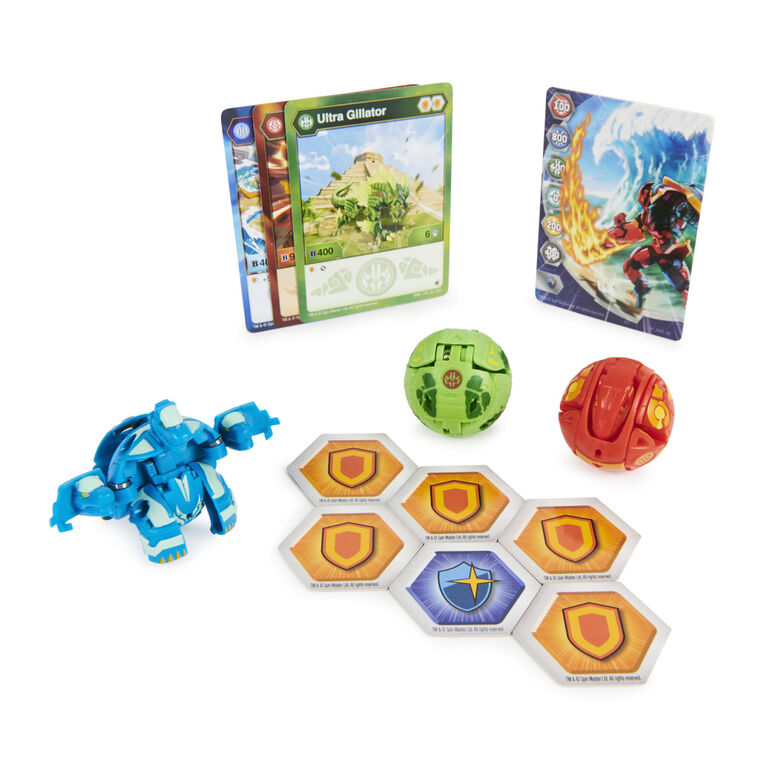 Bakugan Evolutions Starter Pack 3-Pack, Gillator Ultra with Howlkor and Trox | Toys R Us Canada