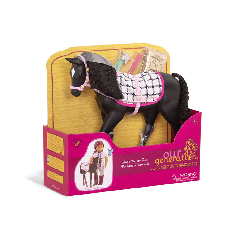 Poulain Velours Noir, Our Generation, Cheval de 12 po | Toys R Us Canada