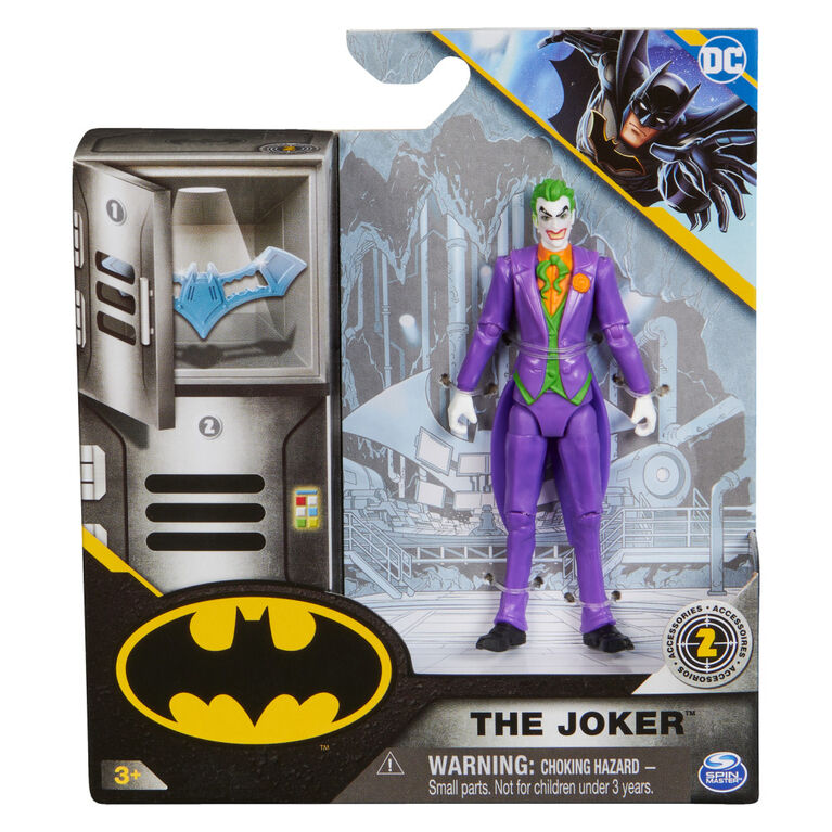 DC Comics, The Joker Action Figure with 2 Mystery Accessories, 4-inch ...
