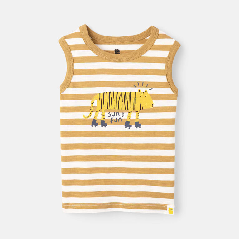 Graphic Tank Lt Olive Safari Print 12-18M | Babies R Us Canada