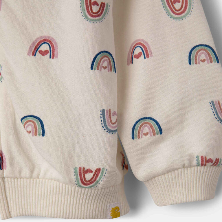 RISE Little Earthling Hoody White Rainbow Print | Babies R Us Canada