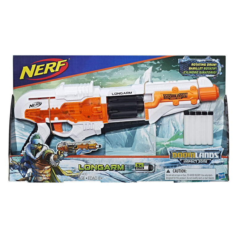 Longarm Nerf Doomlands Toy Blaster with Flip-Open Drum - R Exclusive ...