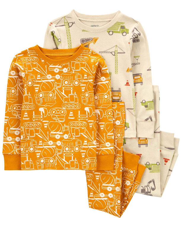 Carter's Four Piece Construction Print Pajamas Set Yellow 12M | Babies ...