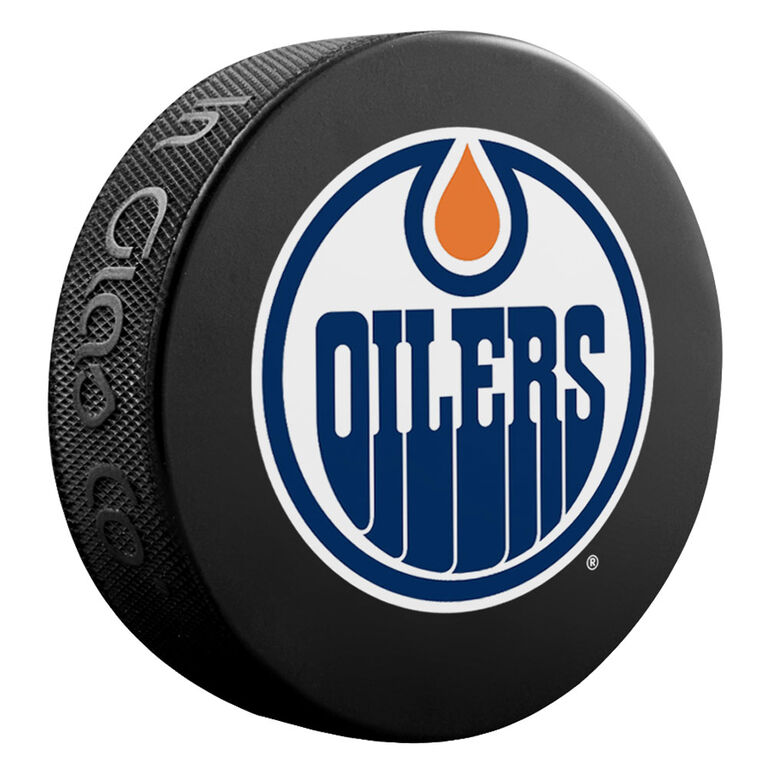 NHL Edmonton Oilers basic logo'd puck | Toys R Us Canada