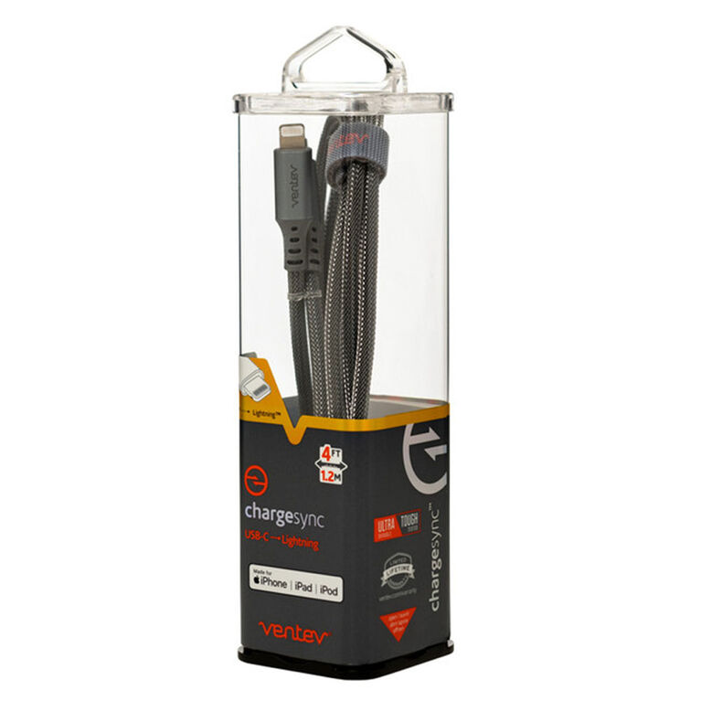 Ventev Alloy USB-C to Lightning Cable 4ft Steel Gray | Toys R Us Canada