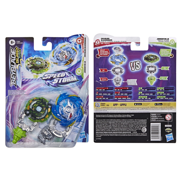 Beyblade Burst Surge Speedstorm Evo Helios Blazebringer and Jormuntor ...