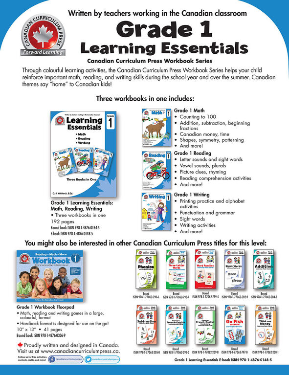 Canadian Curriculum - Learning Essentials Grade 1 - English Edition ...