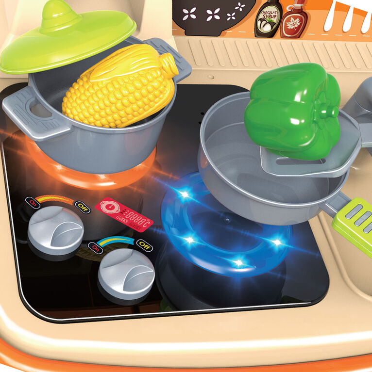 Toy Chef Children's Chef's Kitchen Block Set With Interactive Lights ...