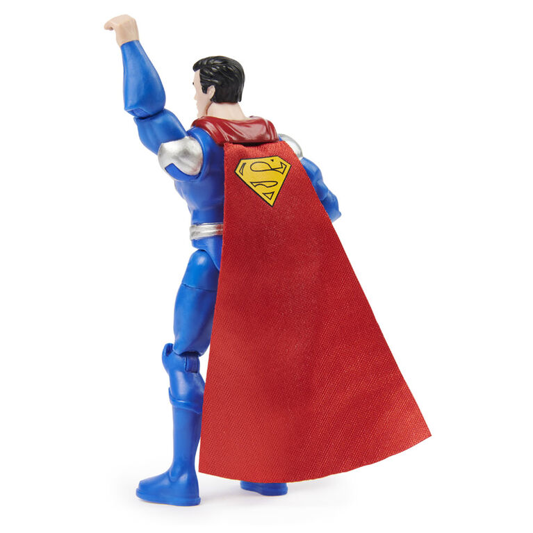 DC Comics 4-inch SUPERMAN Action Figure with 3 Mystery Accessories ...