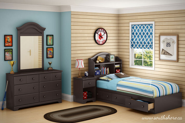 Summer Breeze Bed with Storage - Mates Bed with 3 Drawers - Chocolate ...