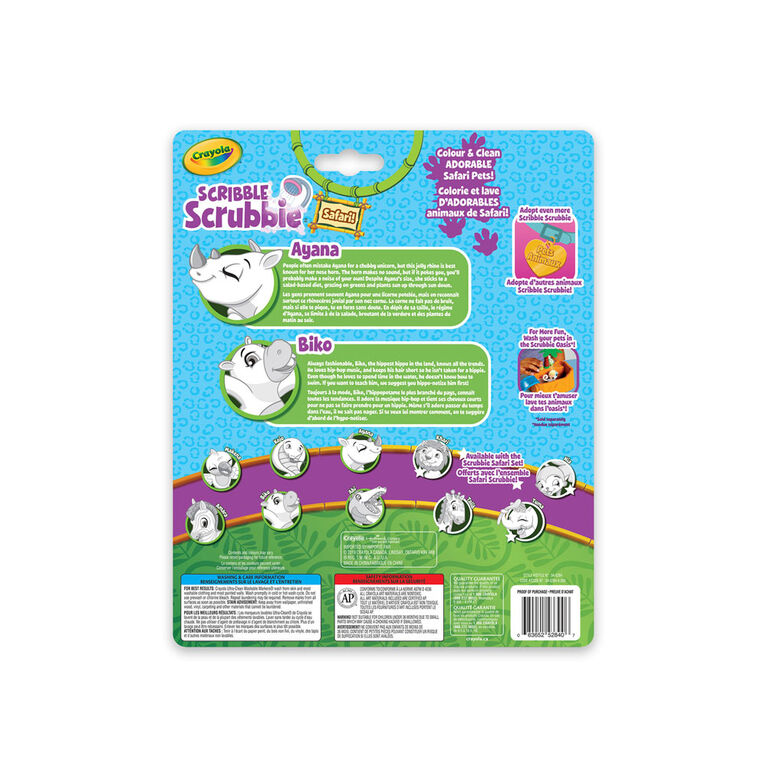 Crayola Scribble Scrubbie Safari Animals 2-Pack Rhino & Hippo | Toys R ...