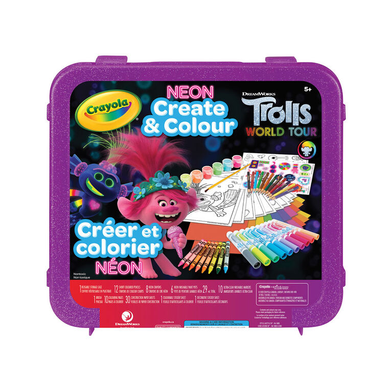 Crayola Trolls World Tour Neon Create & Colour Art Set | Toys R Us Canada