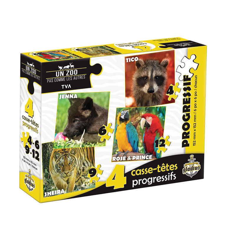 Puzzle Un zoo pas comme les autres - progressive - 4 puzzles - French ...