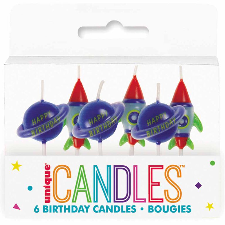 Outer Space Pick Birthday Candles, 6 pieces | Toys R Us Canada