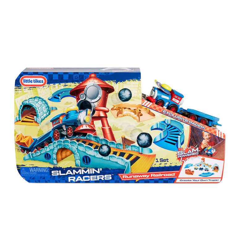 Little Tikes Slammin' Racers Runaway Railroad Set and Train with Sounds ...