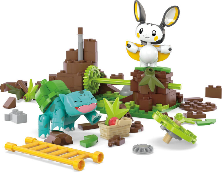 MEGA Pokémon Emolga and Bulbasaur's Charming Woods Building Toy Kit ...