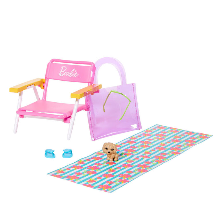 Barbie Accessory Pack, Beach Theme, with 6 Pieces Including Pet | Toys ...