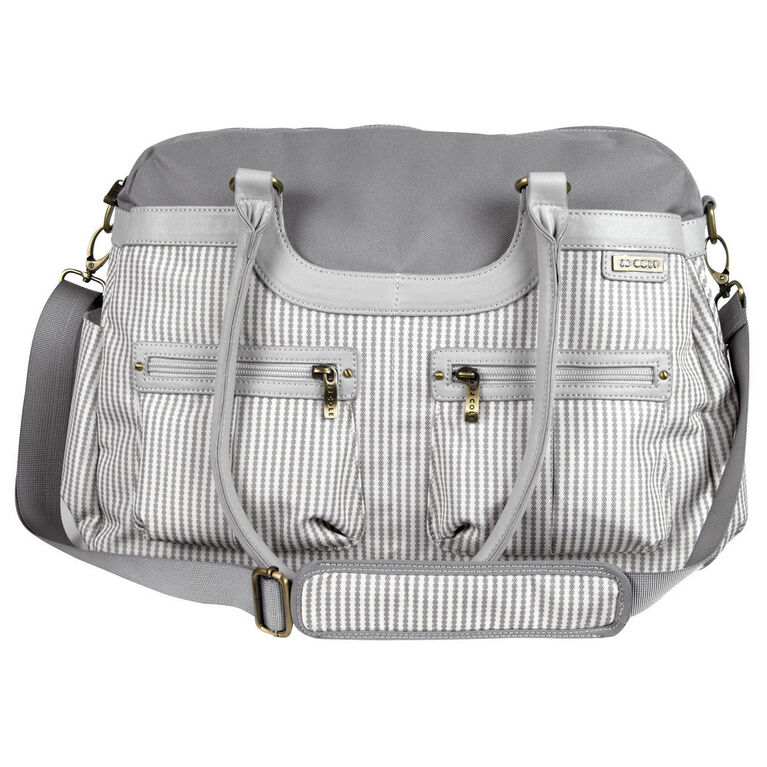 JJ Cole Satchel Baby Diaper Bag Grey Circle Stripe | Babies R Us Canada