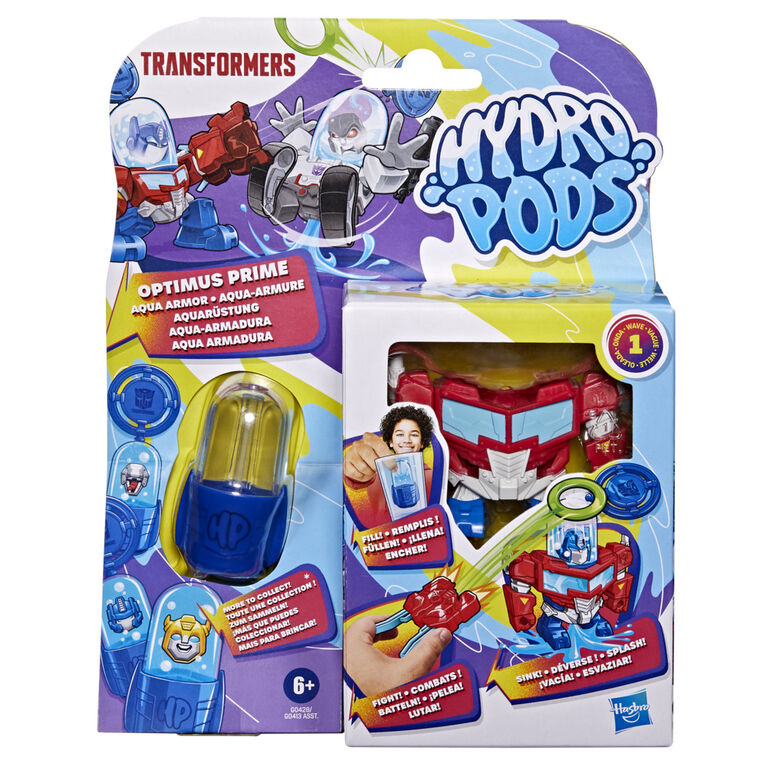 Hydro Pods Transformers Optimus Prime Aqua Armor, Mech Suit Battle Toy ...