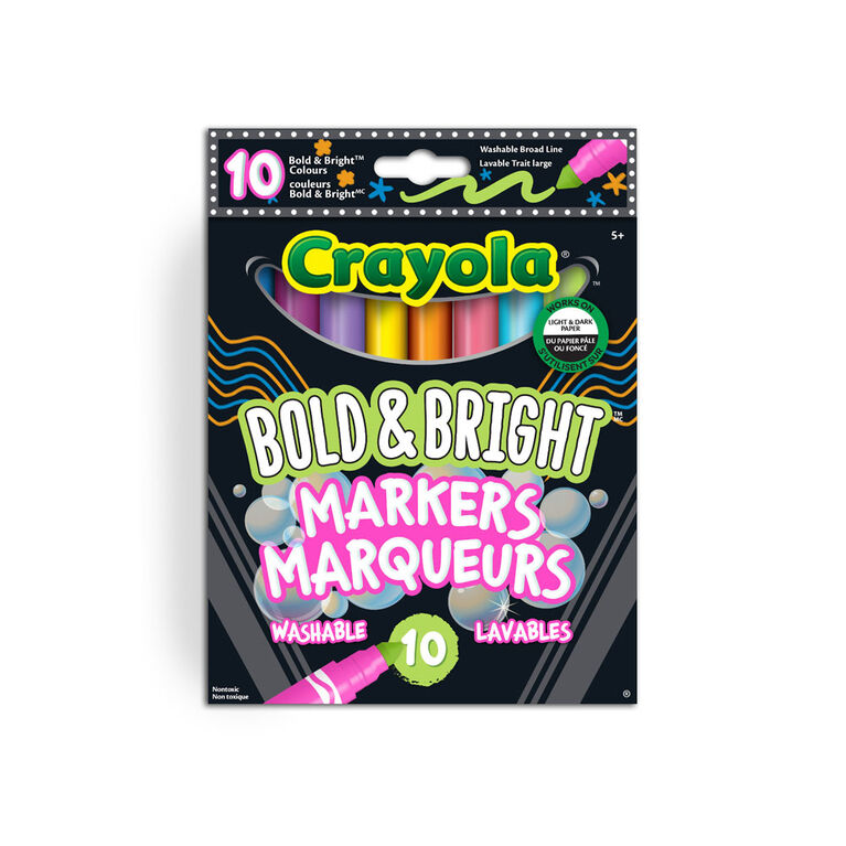 Marqueurs à trait large Bold and Bright Crayola, jeu de 10 | Toys R Us ...