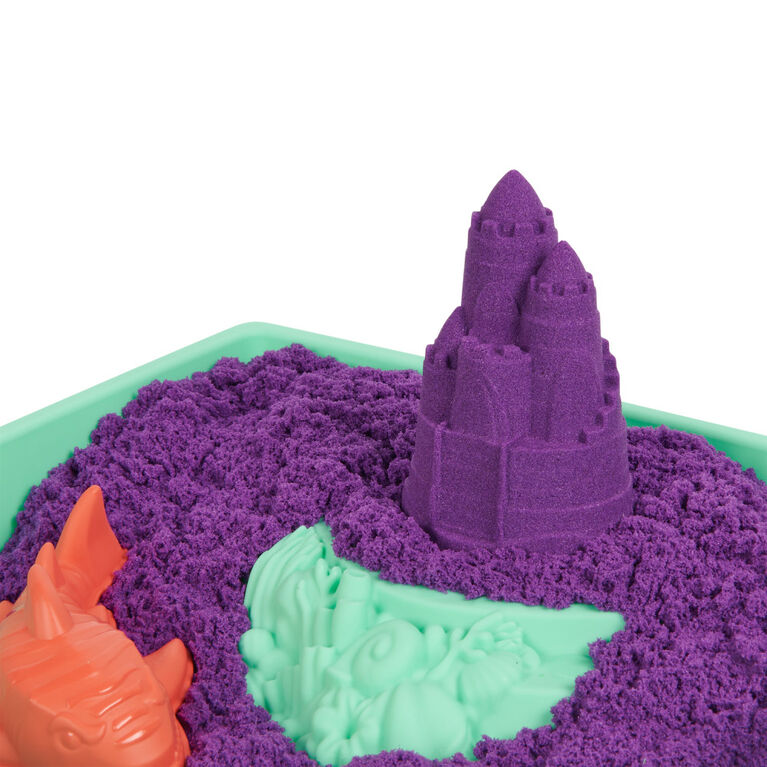 Kinetic Sand Sandbox Set, 1lb Purple Play Sand, Sandbox Storage, 4 ...