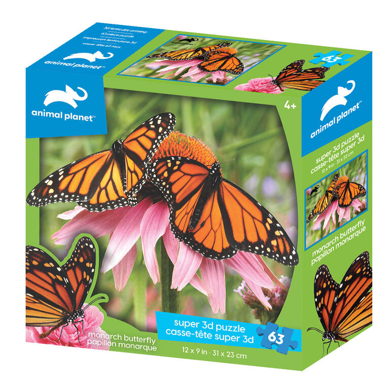 Animal Planet - Monarch Butterfly – 63 Piece 3D Puzzle - R Exclusive ...