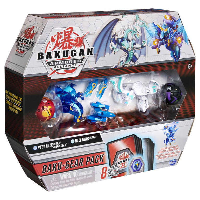 Bakugan Baku-Gear 4-Pack, Pegatrix Ultra with Baku-Gear and Nillious ...