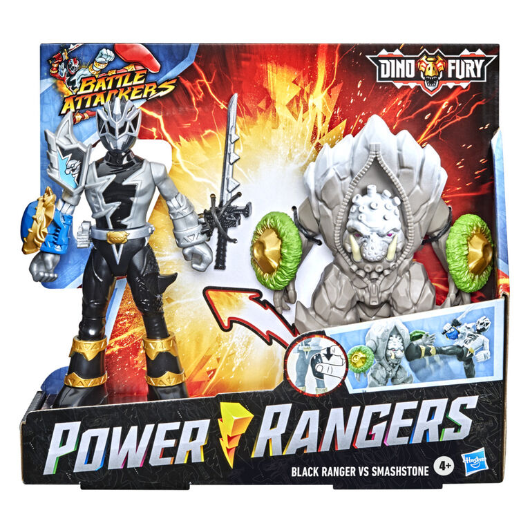 Power Rangers Dino Fury Battle Attackers 2-Pack Black Ranger vs ...