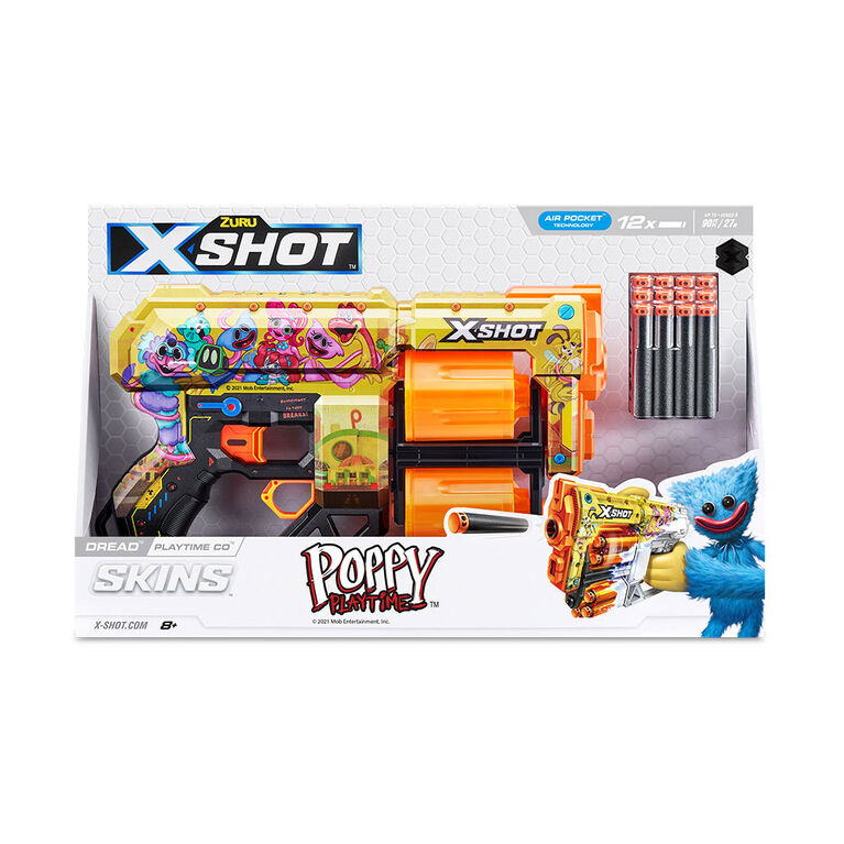 Pistolet Dread X-Shot Skins - Décoration Poppy Playtime (12 Fléchettes ...