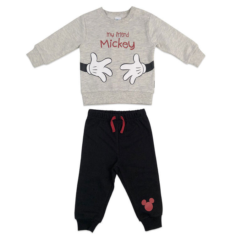 Disney Mickey Mouse Fleece pant set - Oatmeal, 12 Months | Babies R Us ...