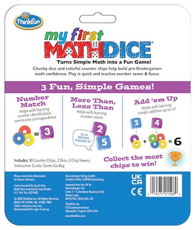 Thinkfun - My First Math Dice - English Edition | Toys R Us Canada