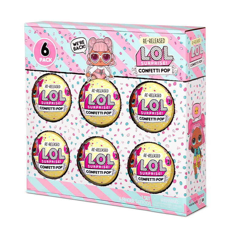 L.O.L. Surprise! Confetti Pop 6 Pack Angel - 6 Re-released Dolls Each ...