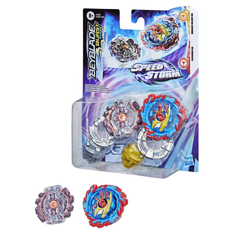 Beyblade Burst Surge Speedstorm Mirage Helios H6 and Gaianon G6 ...