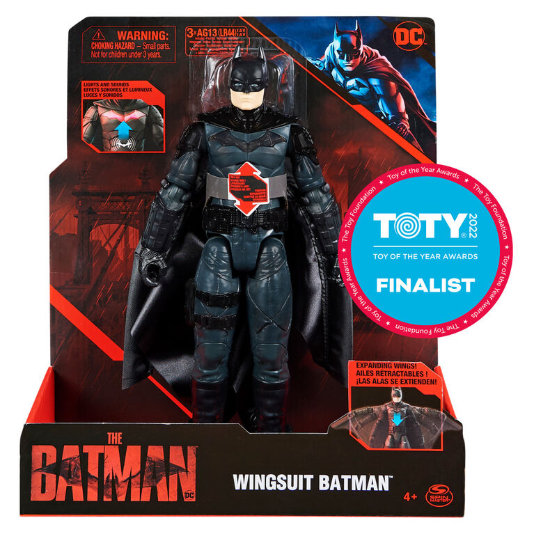 DC Comics, Batman 12-inch Wingsuit Action Figure with Lights and Sounds ...