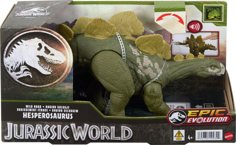 Jurassic World Wild Roar Dinosaur, Hesperosaurus Action Figure Toy with ...