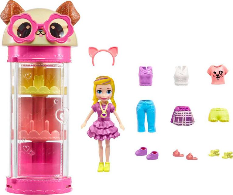 Polly Pocket Style Spinner Fashion Closet Playset with Polly Doll ...