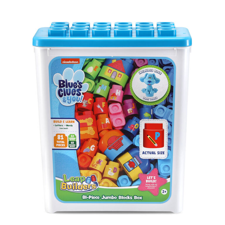 LeapFrog LeapBuilders Blue's Clues & You! 81-Piece Jumbo Blocks Box - English Edition | Toys R ...