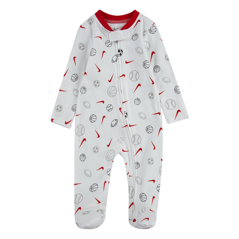 Nike Sports Ball Logo Graphic Coverall - White - Size 3 Months | Babies ...