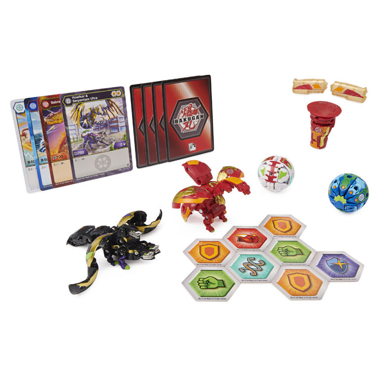 Bakugan Baku-Gear, Coffret de 4 personnages, Fusion Sabra x Pyravian ...