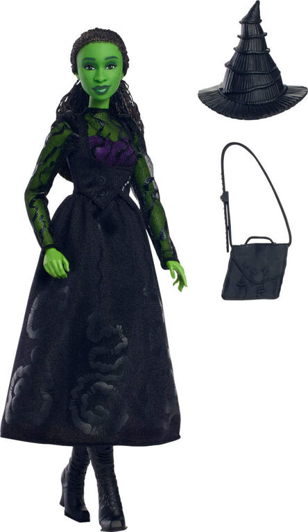 Mattel Universal Wicked Elphaba Fashion Doll & Accessories with Green ...