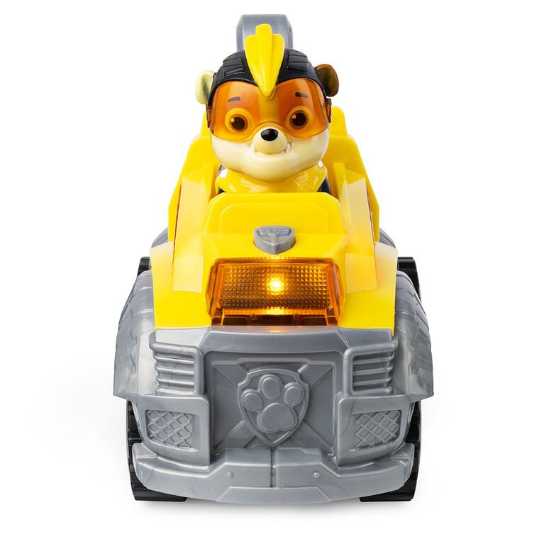 PAW Patrol, Mighty Pups Super PAWs Rubble's Deluxe Vehicle with Lights ...