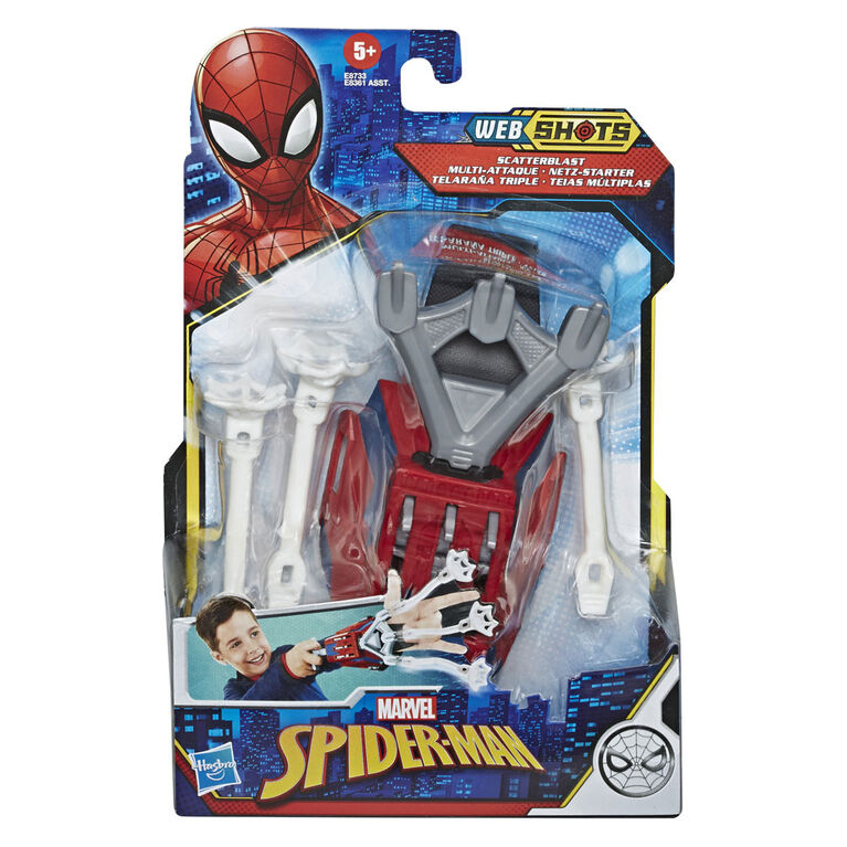 Marvel Spider-Man: Web Shots Gear Scatterblast Blaster Toy, Includes 3 ...