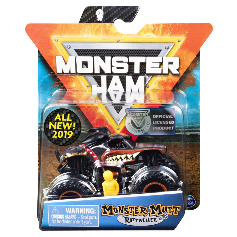 Monster Jam, Official Monster Mutt Rottweiller Monster Truck, Die-Cast ...