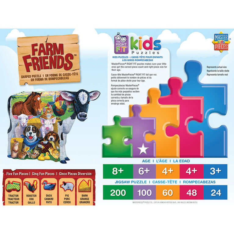 Shaped Farm Friends Right Fit - 100 Piece Kids Puzzle By Jenny Newland ...