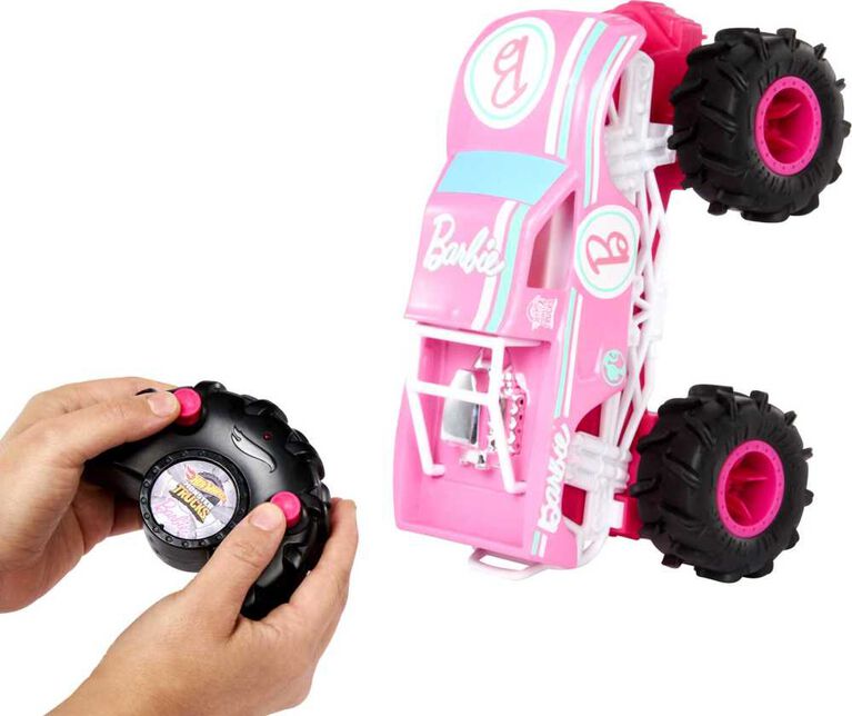 Hot Wheels RC Cars, Remote-Control Barbie Monster Truck in 1:24 Scale ...