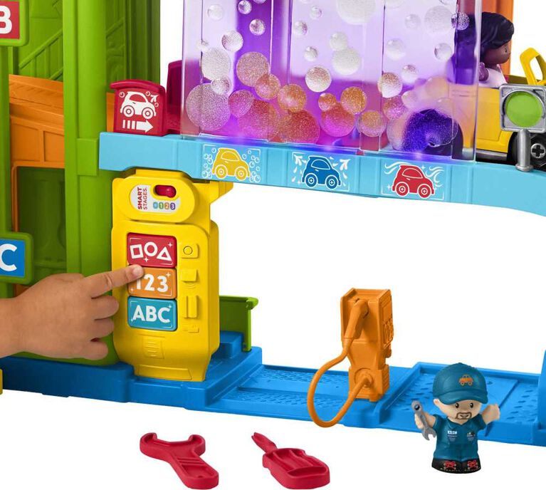 Fisher-Price Little People Light-Up Learning Garage Toddler Playset, 5 ...