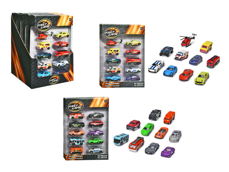 10 Pack Die Cast Vehicles - Assortment May Vary | Toys R Us Canada
