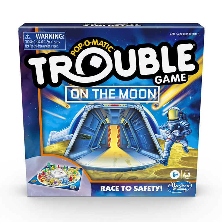 Trouble: On the Moon Edition Board Game; Astronaut Space-Themed Game ...