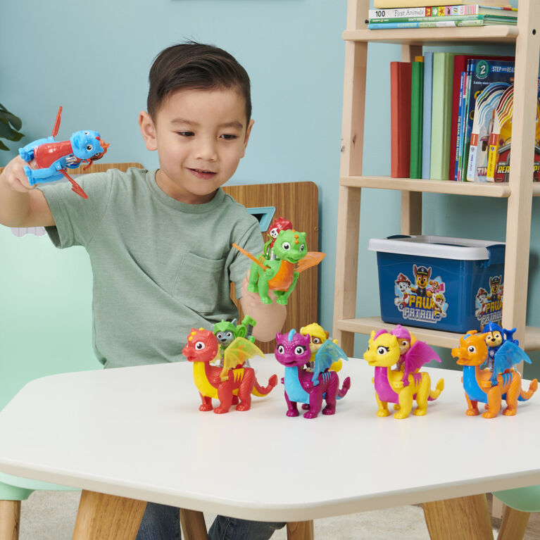 PAW Patrol, Rescue Knights Rocky and Dragon Flame Action Figures Set ...