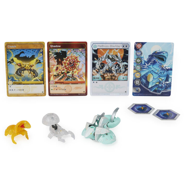 Bakugan Evolutions, Sharktar with Nano Shadow and Clutch Platinum Power ...